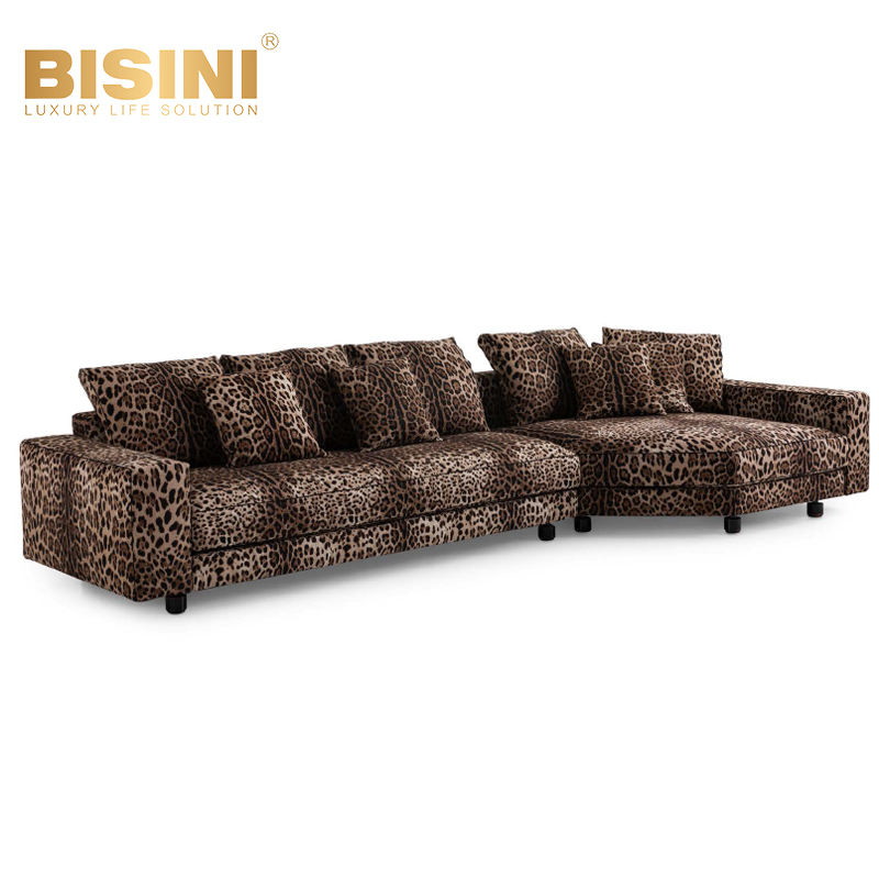 High-end Sofa Leopard Print Pattern Custom Printed 4 SEATER SOFA ...