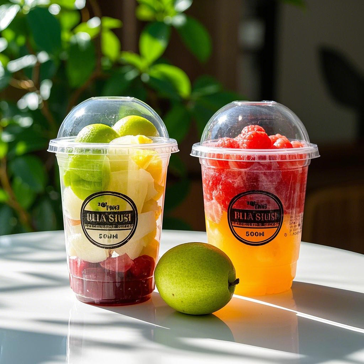 Custom 24oz 700ml Disposable PET PP Cups Bubble Tea/Milk/Coffee/Ice Boba Cups with Lids 500ml ...