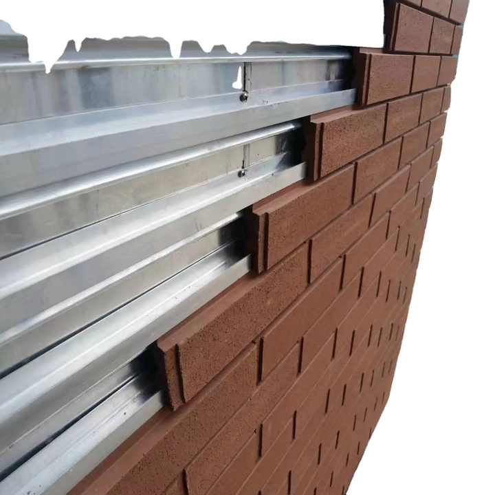 Exterior Wall Cladding with Dry Hanging Clay Bricks