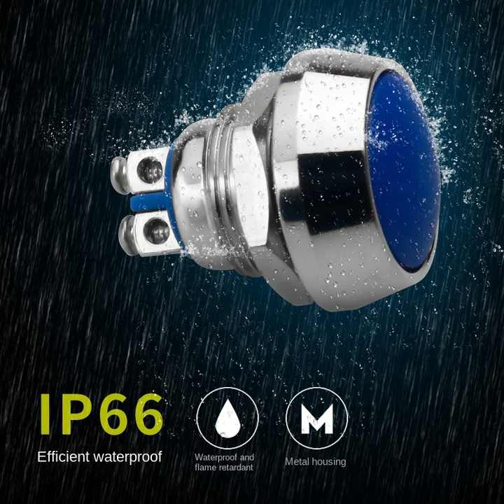 12mm Stainless Steel Self-Reset Metal Button Switch Spherical No Light ...