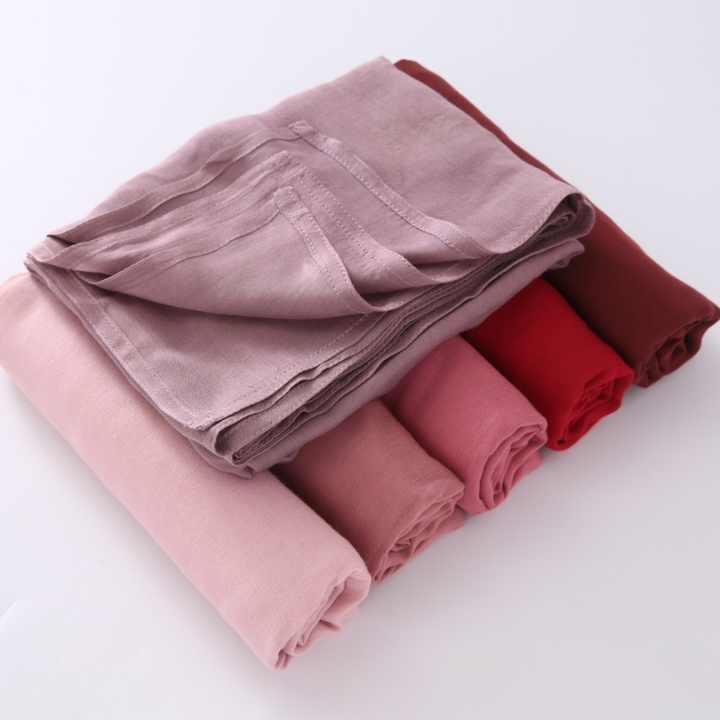 32 Colors Malaysian and Indonesian Cotton Headscarf Double-Stitched ...