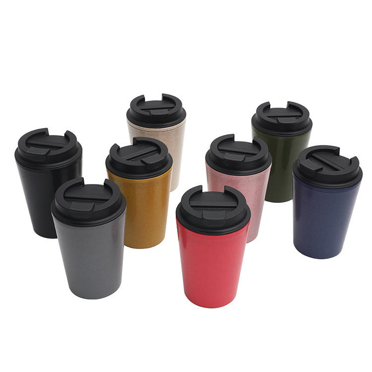 Custom LOGO Plastic 350ml 12oz Hot Cold Coffee Cup Cap Portable Double ...