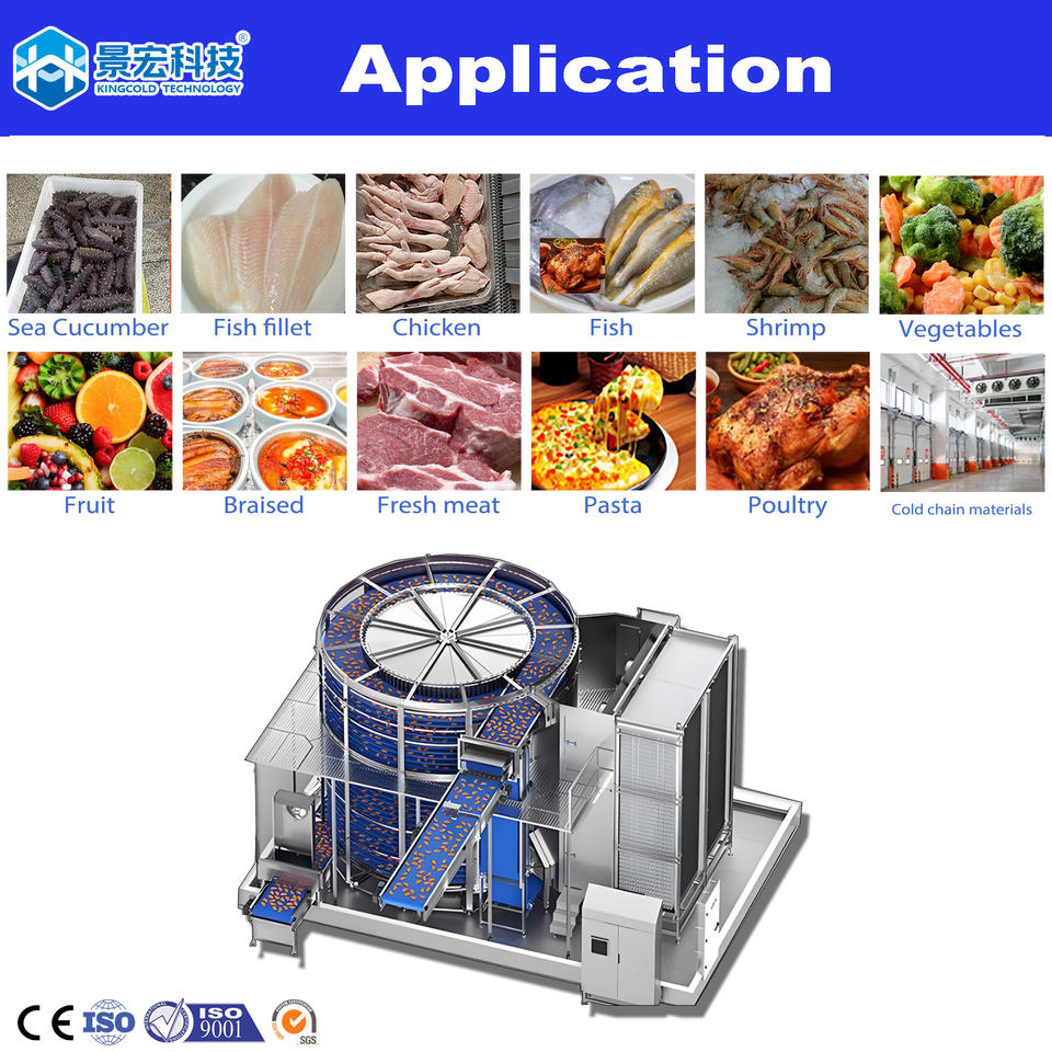 JH Single Spiral Quick Food Iqf Spiral Individual Tunnel Freezer air ...