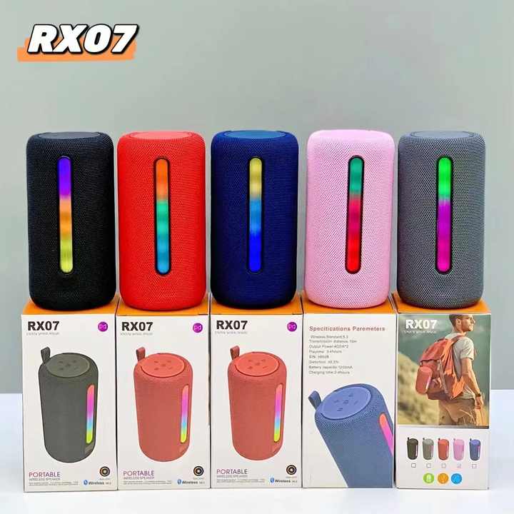 NEW RX07 TWS Portable Outdoor Wireless Cloth Mesh RGB Color Speaker Biking Outdoor Audio Music ...