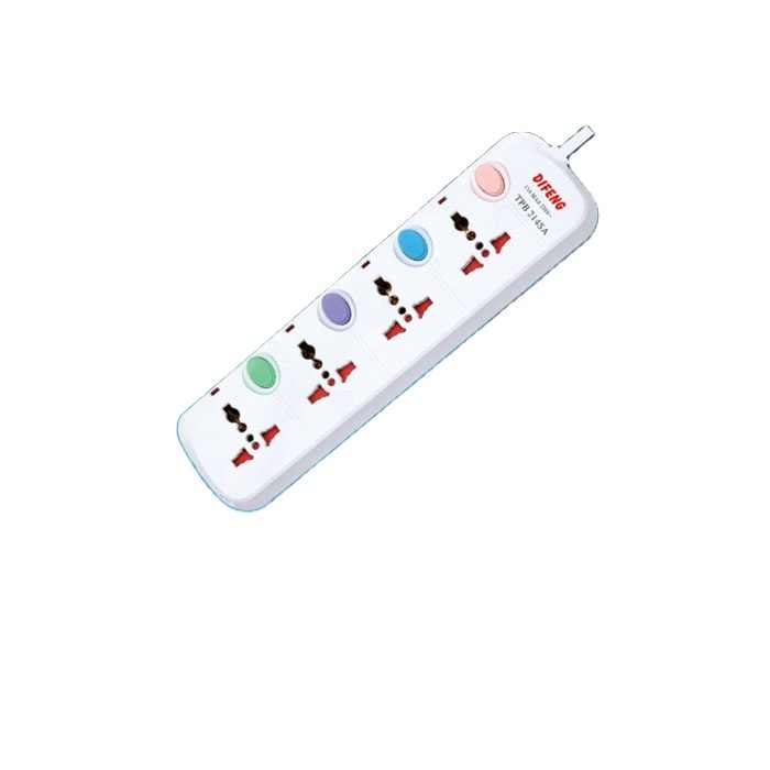 Multi Plug Power Strip with Individual Switch - 3 Pin Retractable