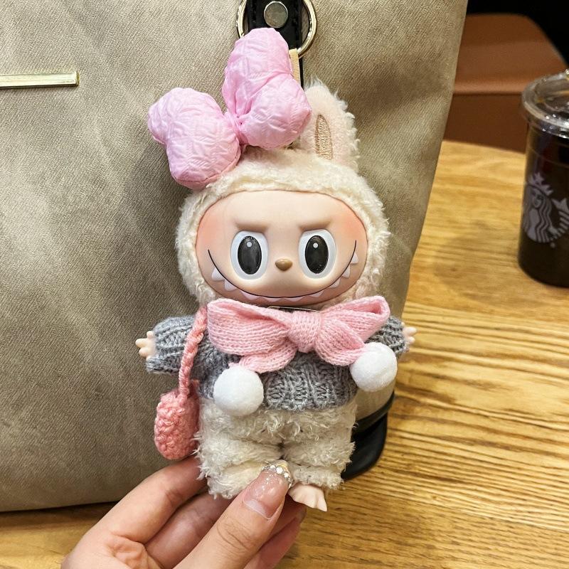 Labubu Cozy Winter Dress with Bow Accents Knitwear Sweater Outfit for ...