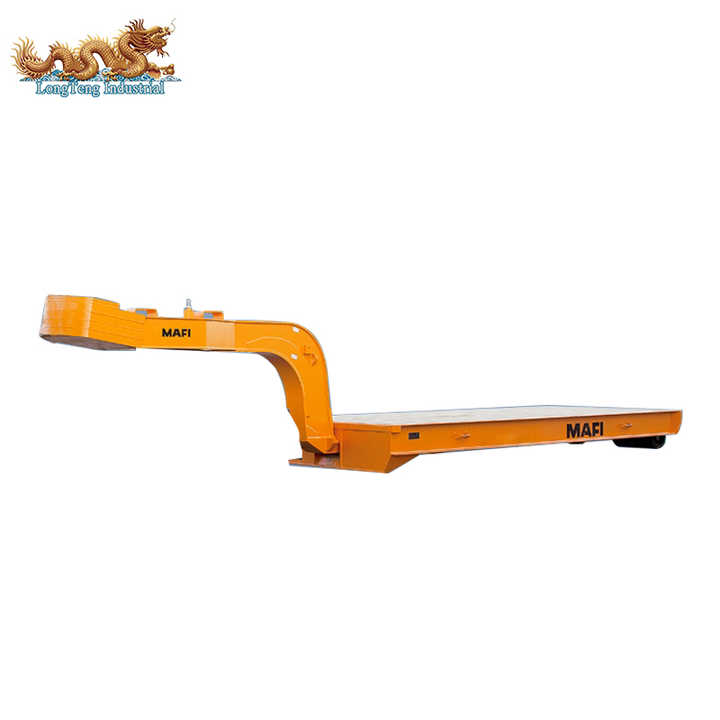 Low Bed Transport Roller Type Container 40T Heavy RORO Gooseneck Mafi ...
