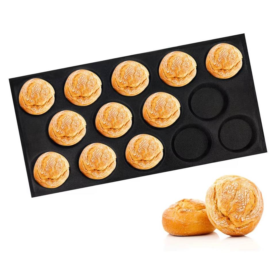 Silicone Hamburger Bakery Cup Cake Mold Forms Bun Bread Round Shape ...