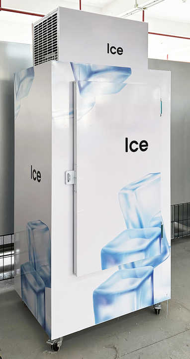 Outdoor Commercial Ice Cube Bags Freezer with Large Ice Bin and Freezer ...