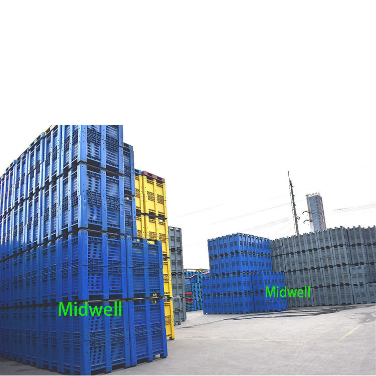 Heavy-Duty Stackable Plastic Crate for Logistic Transport – 606L Closed ...