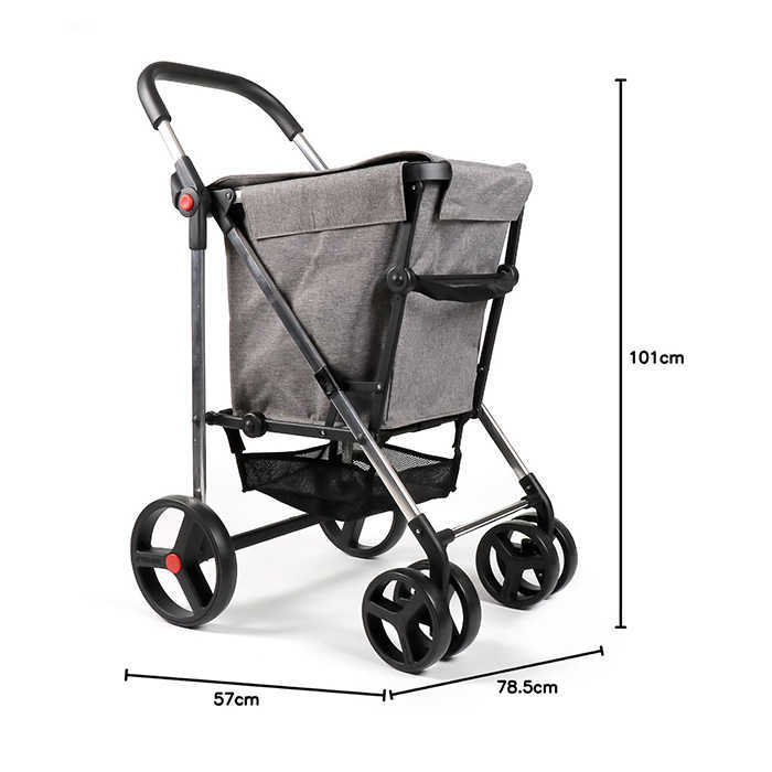 Outdoor Durable Aluminum Foldable Shopping Trolley Cart Collapsible ...