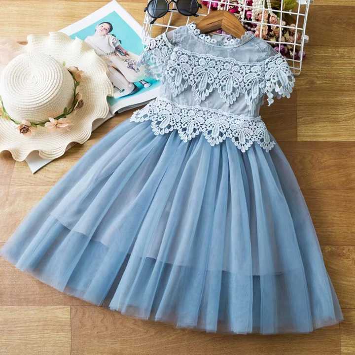 3 4 5 6 7 8 Years Old White Baptism Baby Frock Design Embroidery Tulle Dress