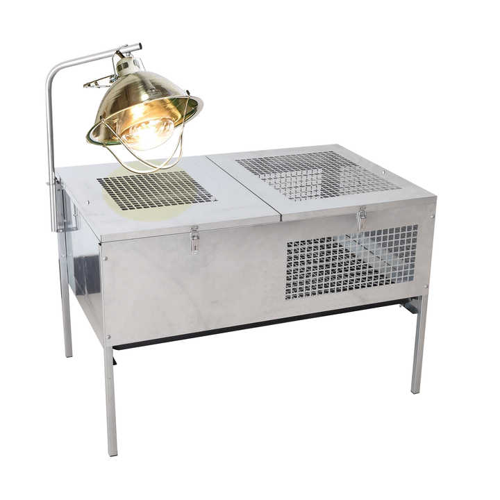 Galvanized Chicken Brooder Cage with Double Doors & Heated Tray, ODM