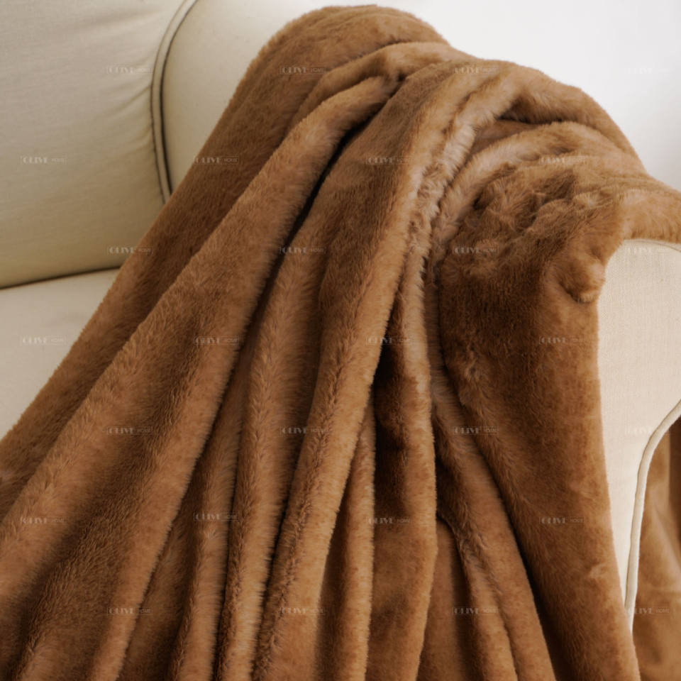 Best Selling Custom Pattern Solid Color Reversible Faux Fur Throw ...