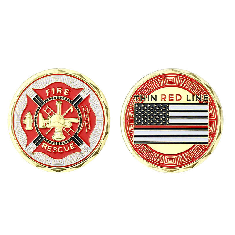 Custom Metal 3D Enamel Firefighter Souvenir Award Coin