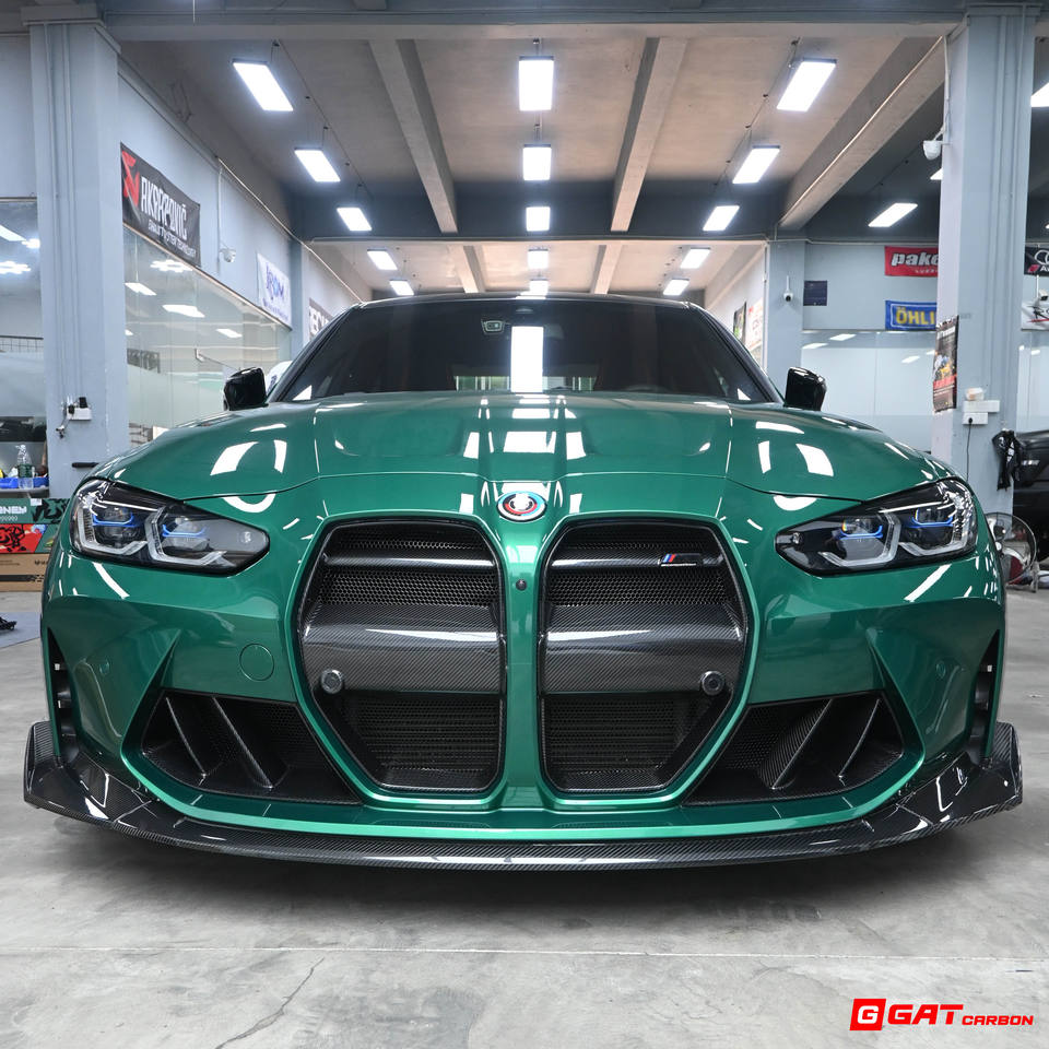 Front Grille V Style One Piece Style Front Grille Glossy Carbon for BMW ...