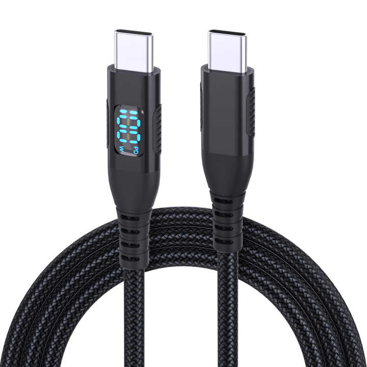 USB C to USB C Cables with LED Digital Display - Fast Charge