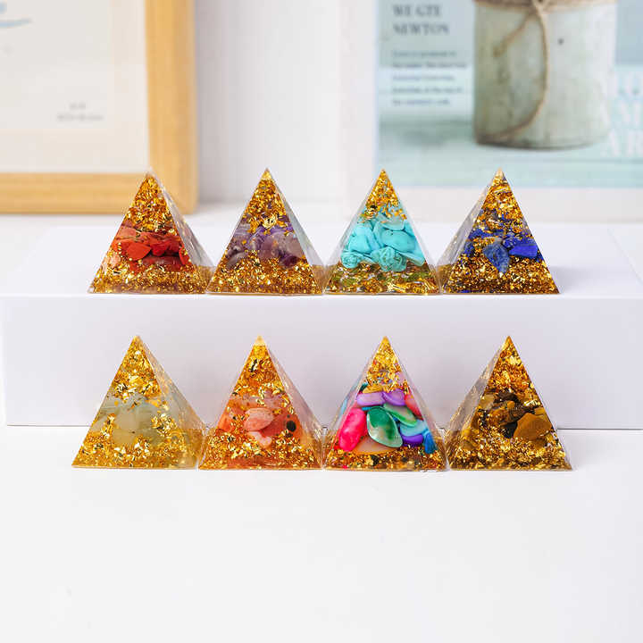 Natural Crystal Stone Amethyst Pyramid Chips For Diy Decoration