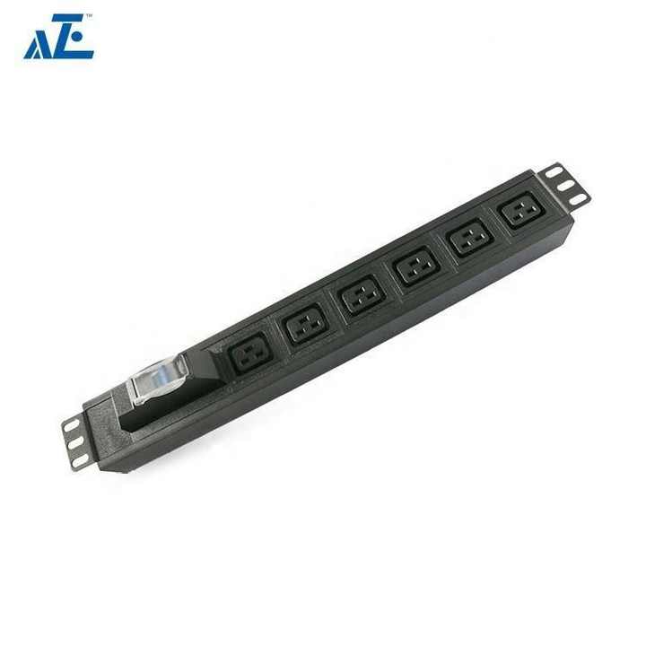 1U 19 Inch Rack Mount AC Power Strip Socket 6-Way IEC C19 PDU Server ...