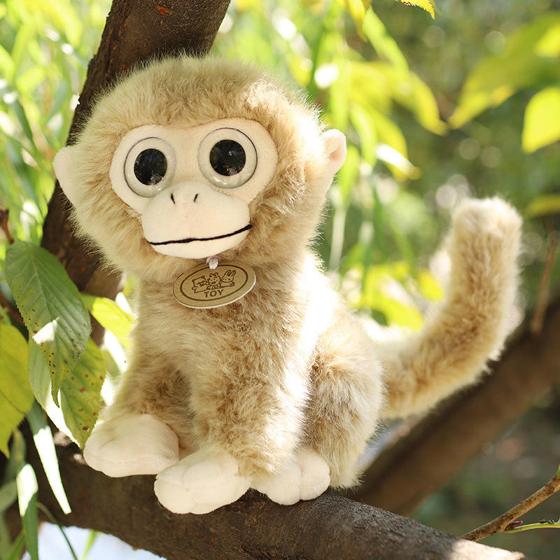 Cute Big Eyes Little Monkey Short Plush PP Cotton Washed Super Soft ...