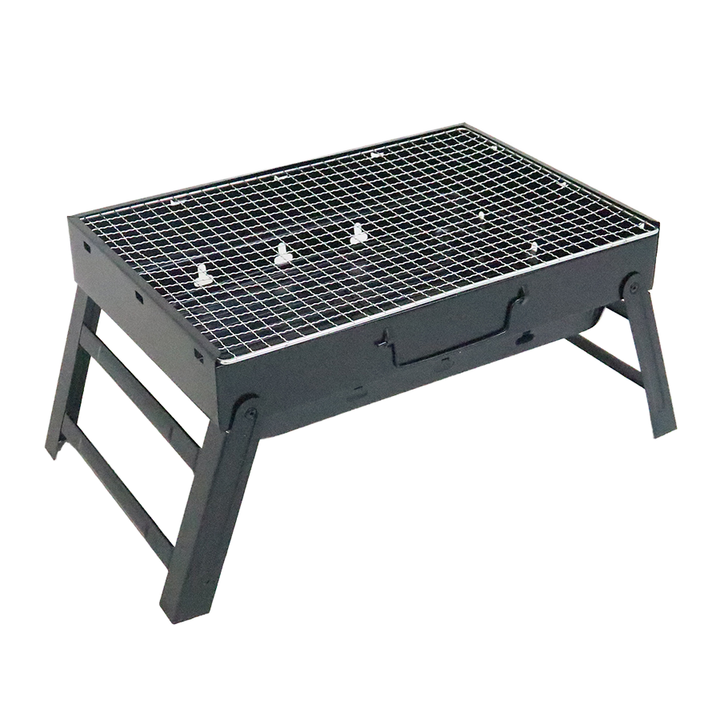 Portable Mini Camping Kitchen Black Steel Foldable Square Barbecue ...