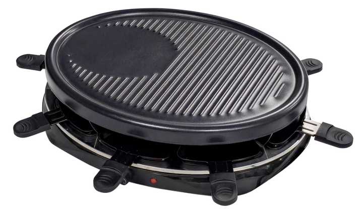 Electric Raclette Grill Party Grill for 8 Person Non-Stick Grill with 8 ...