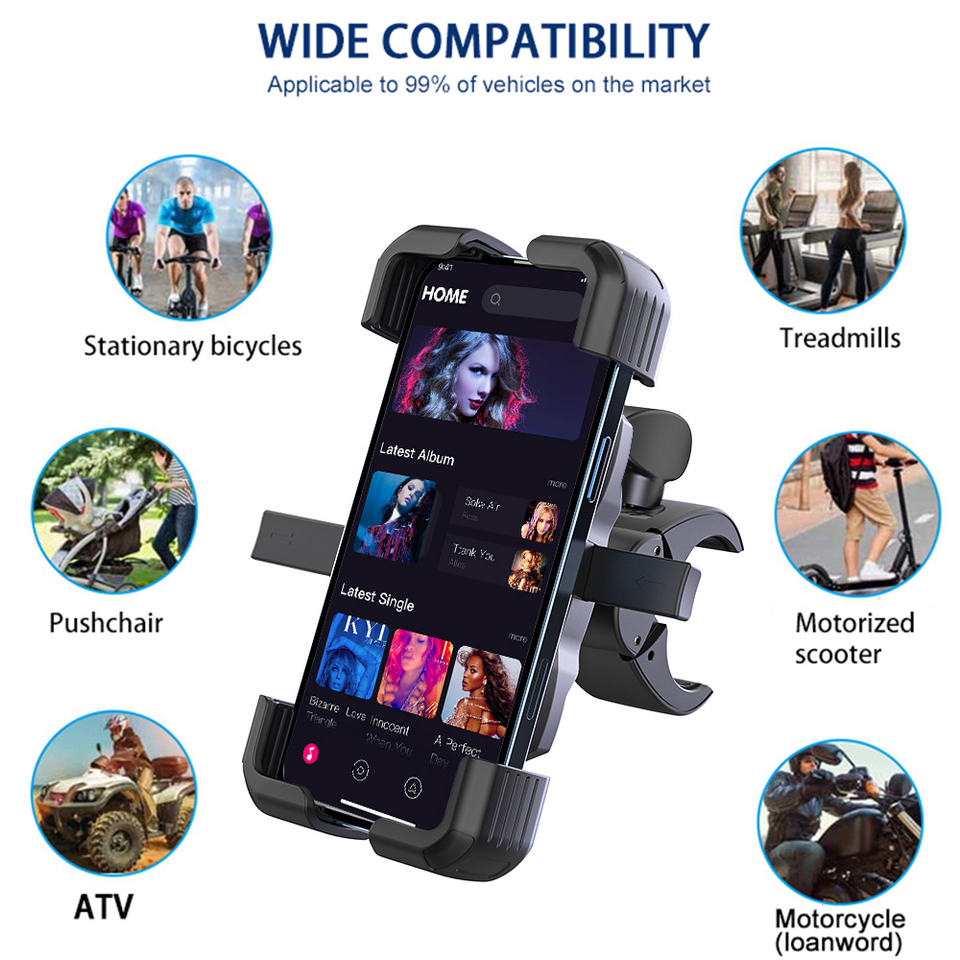 Adjustable Handlebar Clamp Bike Phone Holder With Quick Lock Motorcycle ...