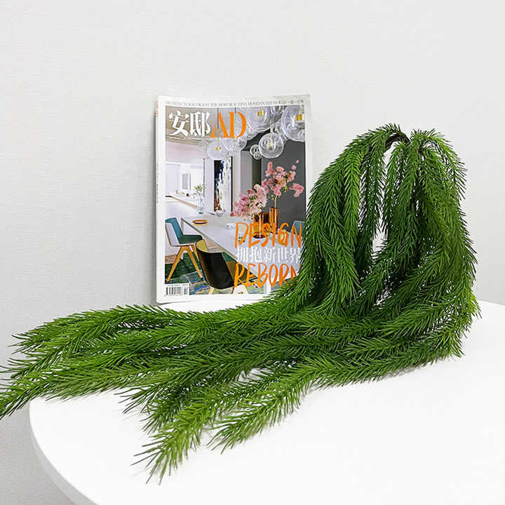Artificial Plant Single Stem Hanging Fern Leave Greenery Hanging Plants ...