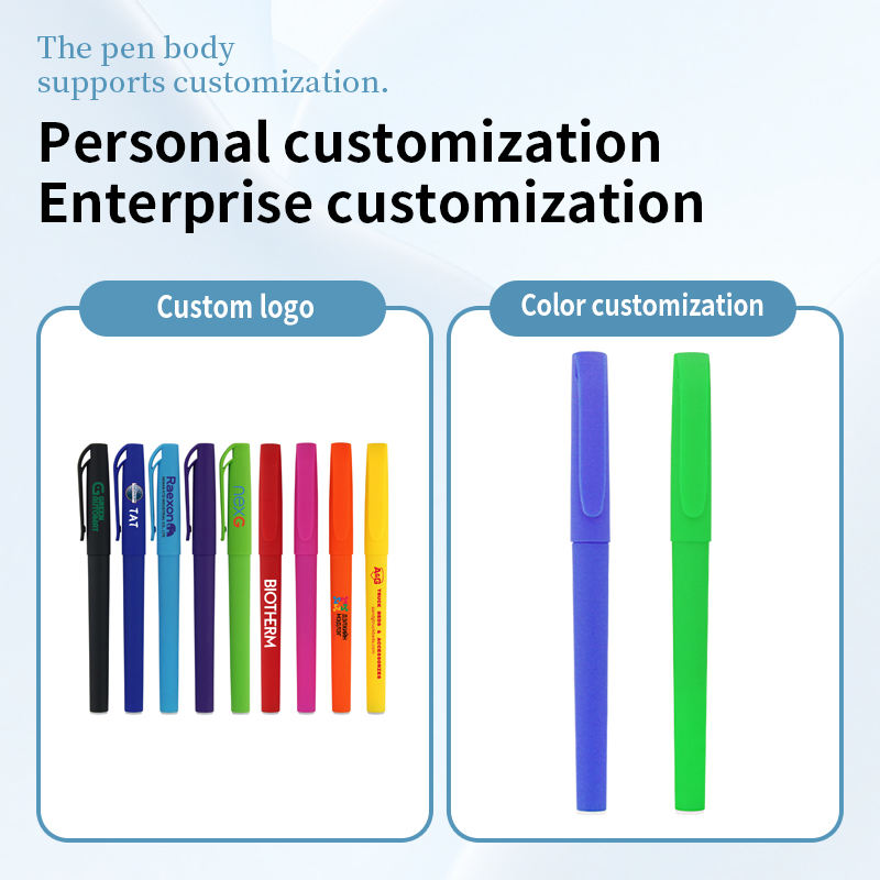 Plastic Stationery Set Cute Pink Customizable Logo Black Ink Gel Pen ...