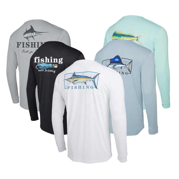 Custom Fishing Wear UPF50+ Moisture Wicking Uv Fishing Shirts Printed ...