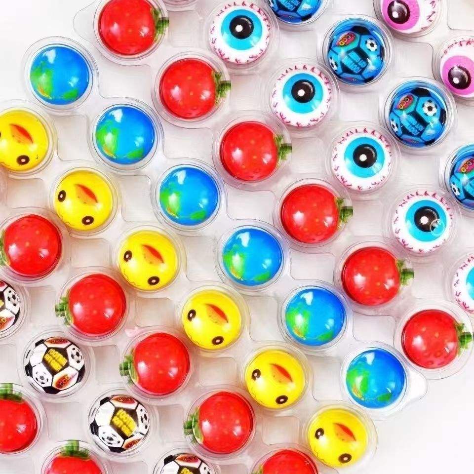 Wholesale Fruity Cartoon Ball Filled Jam Gummy Eyeball Shape Soft Candy ...