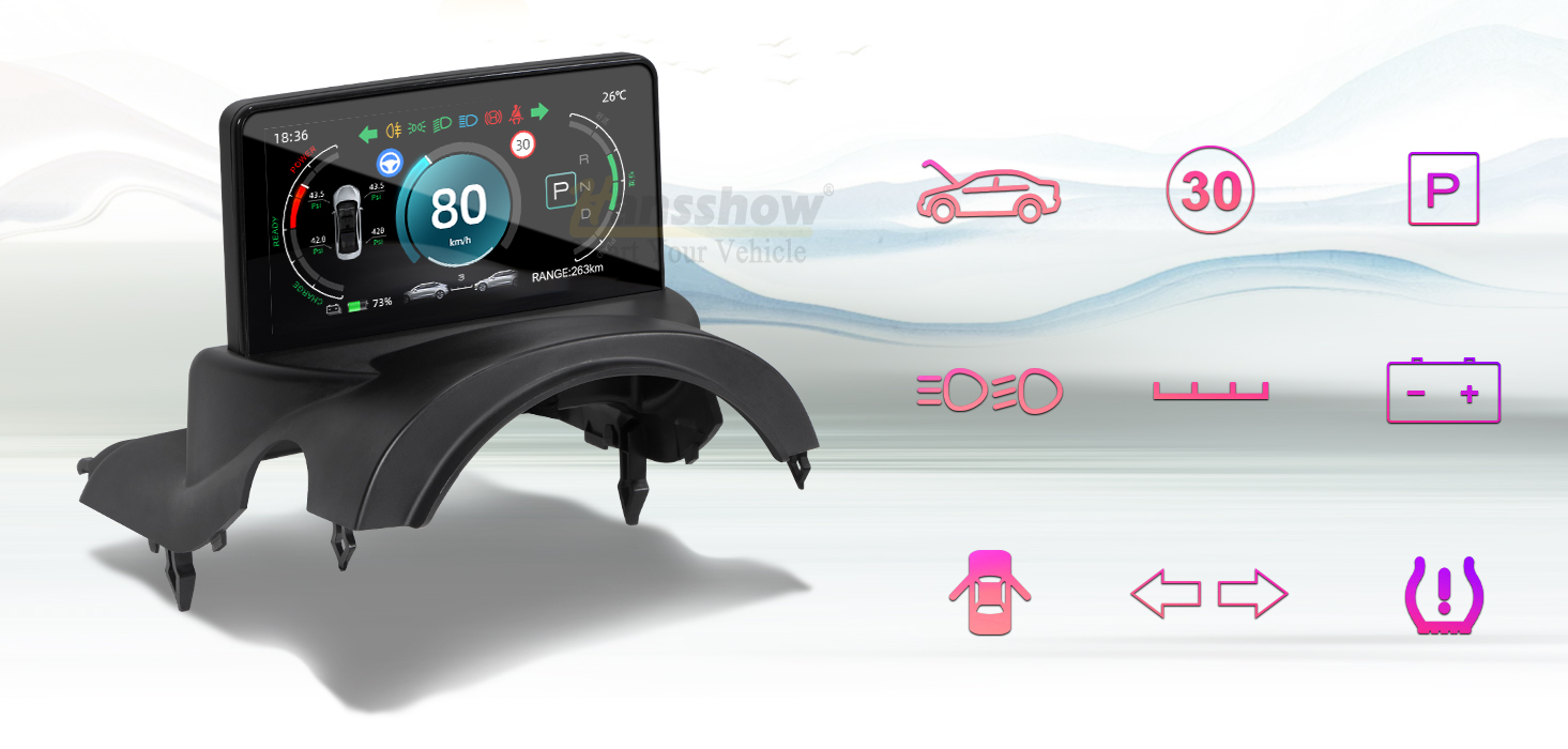 Hansshow Model 3/Y New 5.16" Mini Screen Dashboard Display for Tesla ...