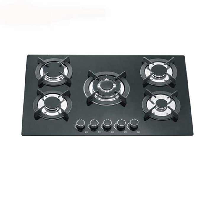 5 Burners Gas Hob Auto/Battery Ignition Gas Cooker Burner Black ...