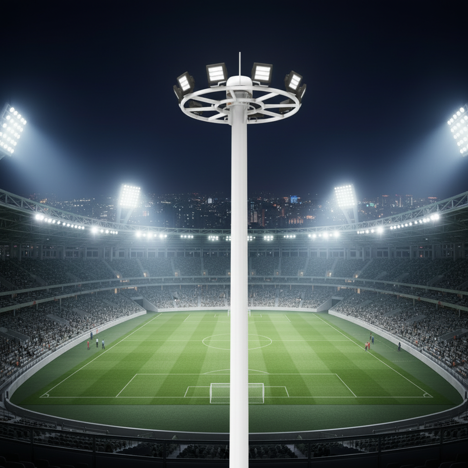 10M 15M 20M 25M 30M 40M Commercial Grade LED High Mast Light Poles ...