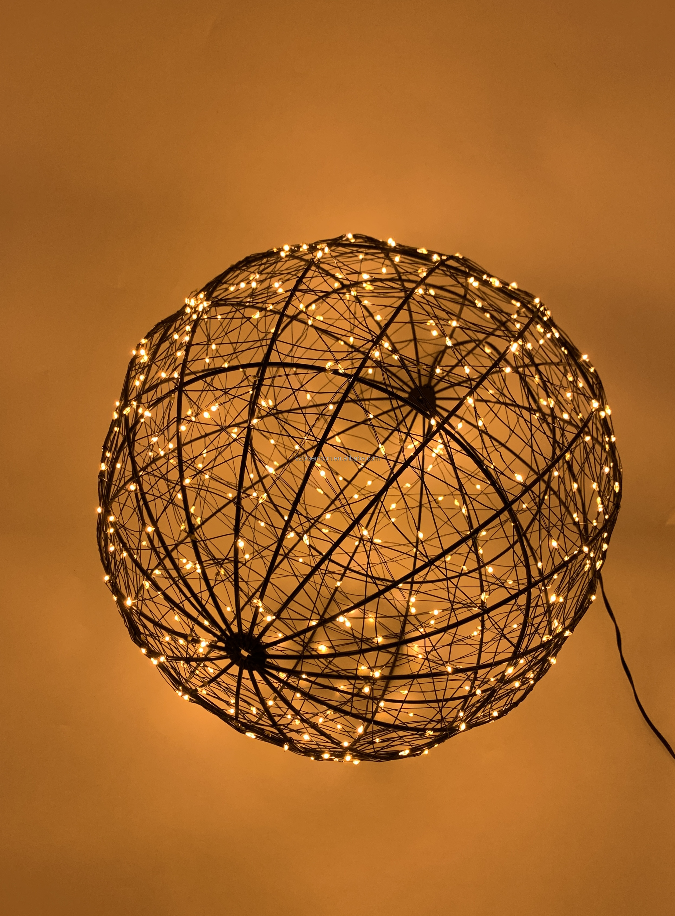 3D Foldable Led Metal Sphere Iron Frame Ball Lights Christmas Led ...