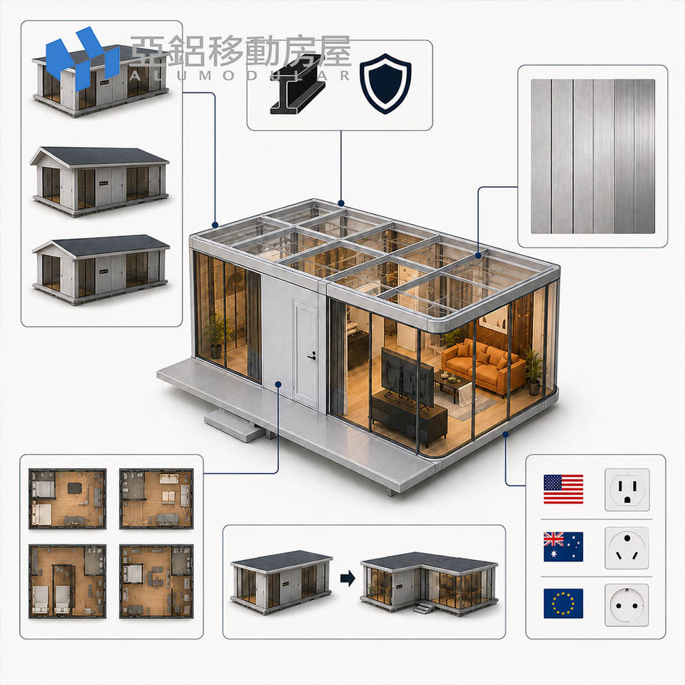 20ft Modern Prefab Modular Cabin Aluminum Cladding One-Stop Custom ...