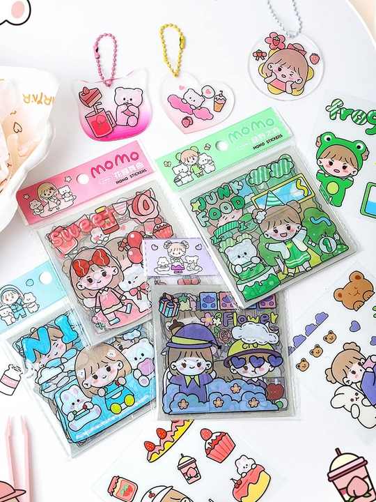 MOMO Sticker Set - Cute, Funny Kawaii Cartoon Stickers