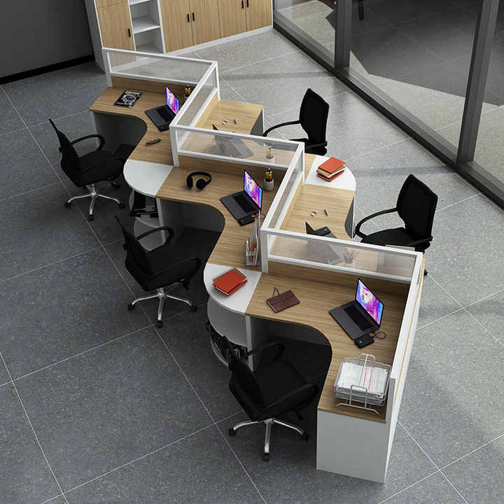 Modular Office W Shaped Corner Desk - Modern & Eco-friendly