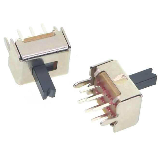 Slide Switch Toggle Switch SS22D07 2P2T 6pins Vertical Handle High 5mm