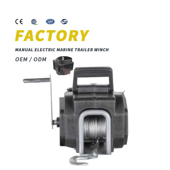 2000 Pounds Hand-Electric Integrated DC Winch for Yacht Trailers
