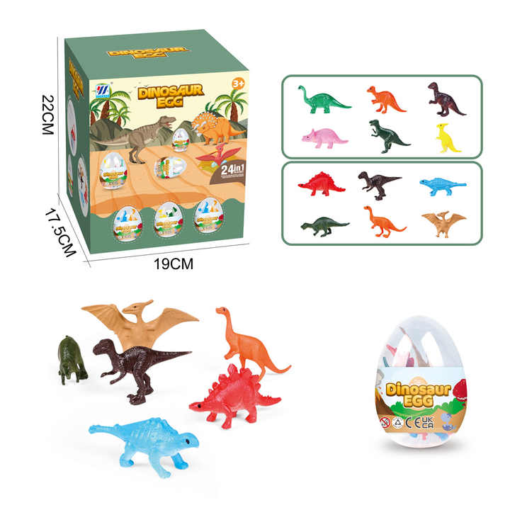 24 In 1 Plastic Dinosaurs Eggs Color Shape Matching Game Interesting ...