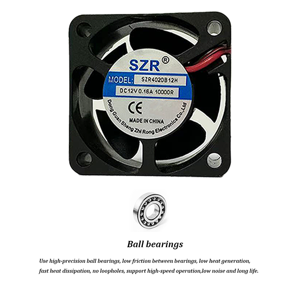 40x40x20mm Mini Waterproof Ball Bearing DC Axial Flow Fan SZR4020 High ...