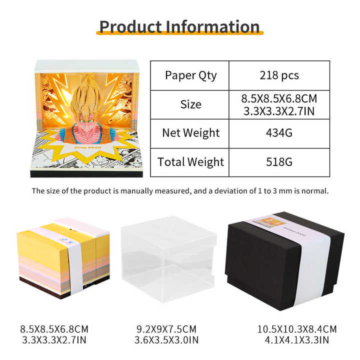 218 Layer Anime Collectible 3D Paper Sculpture Dragon Ball Super Saiyan ...