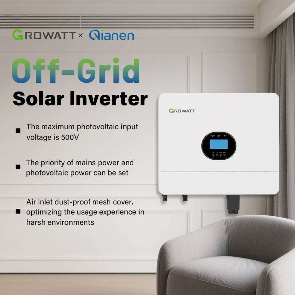 Growatt SPF 6000 ES Plus 6KW Single Output Off-Grid Solar Inverter with ...
