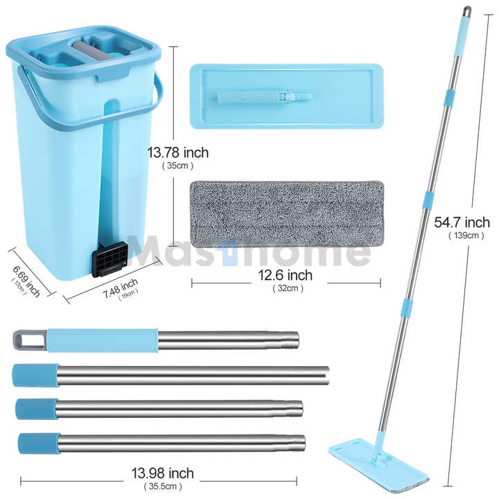 Masthome OEM ODM Squeeze Microfiber Flat Clean Dust Mops Cleaning Floor Mop and Bucket Set ...