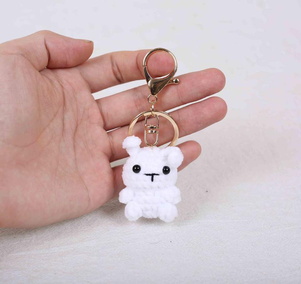 Creative Little Bee Koala Keychain Hand-crocheted Diy Woolen Cute ...