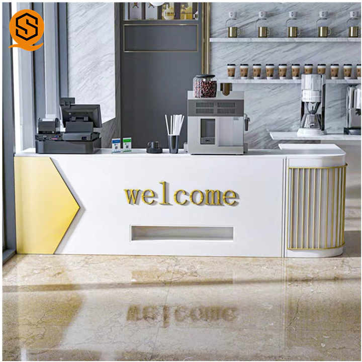 Custom Modern Luxury L Shape Restaurant Reception Desks