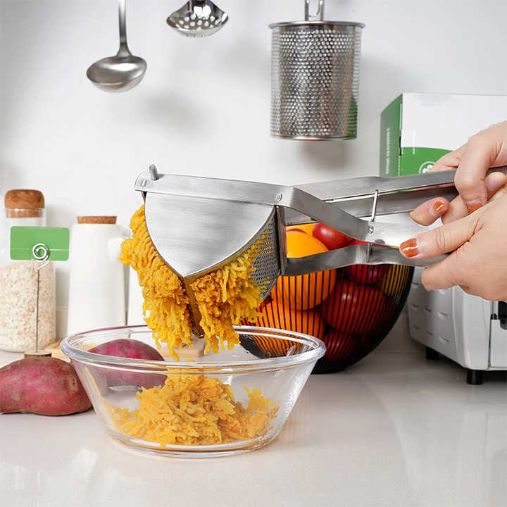 Heavy Duty Food Press Hand Press Mashed Potato Triangle Stainless Steel ...