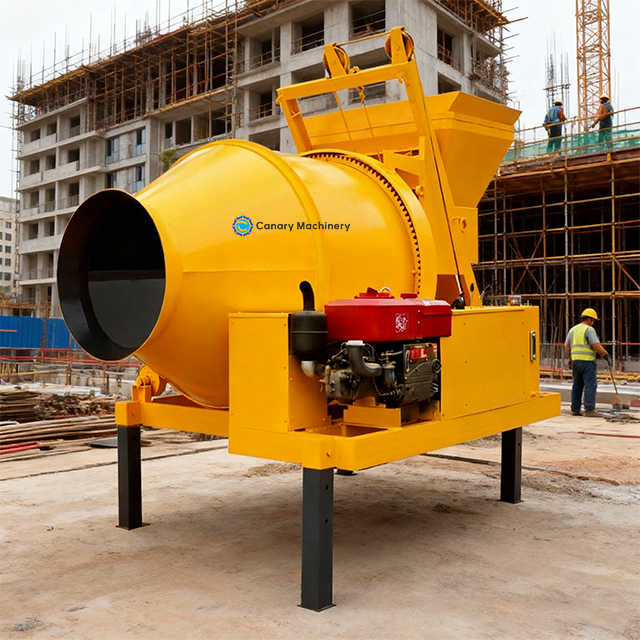 Diesel Concrete Mixer Machine 500L Portable Cement Mixer with Hydraulic ...