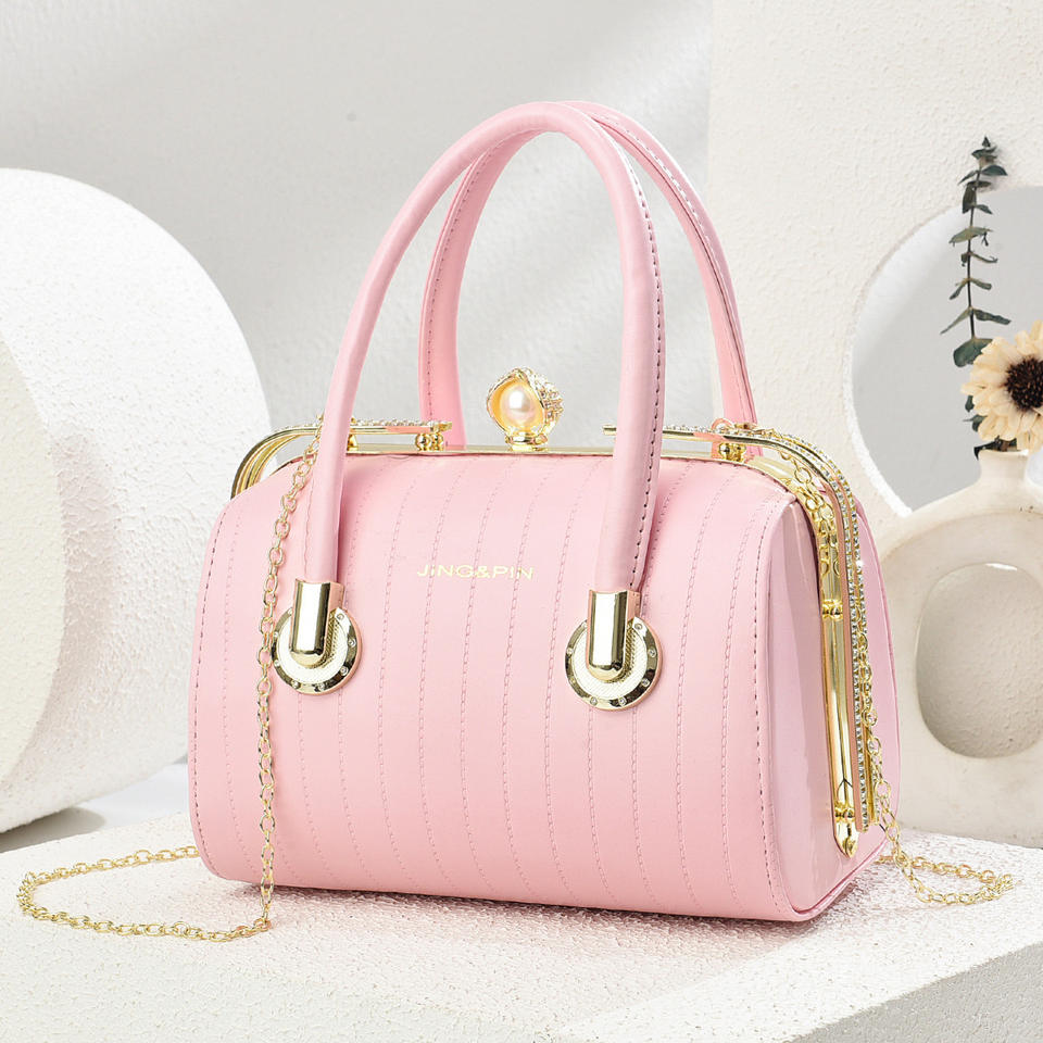 Designer Vertical Stitching Pillow Handbag for Women, Rhinestone Decor ...